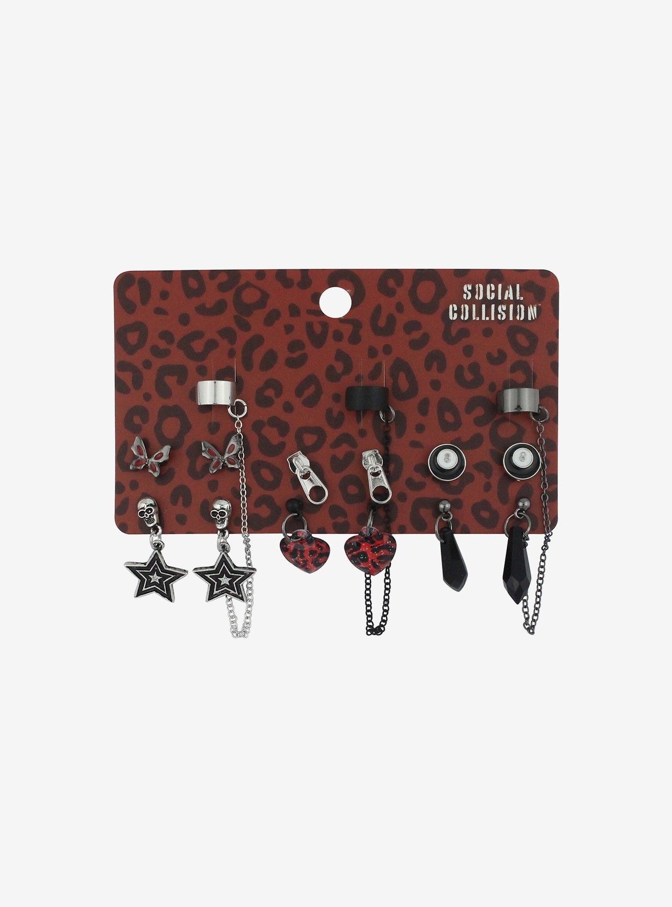 Social Collision Leopard Heart Earring Set | Hot Topic