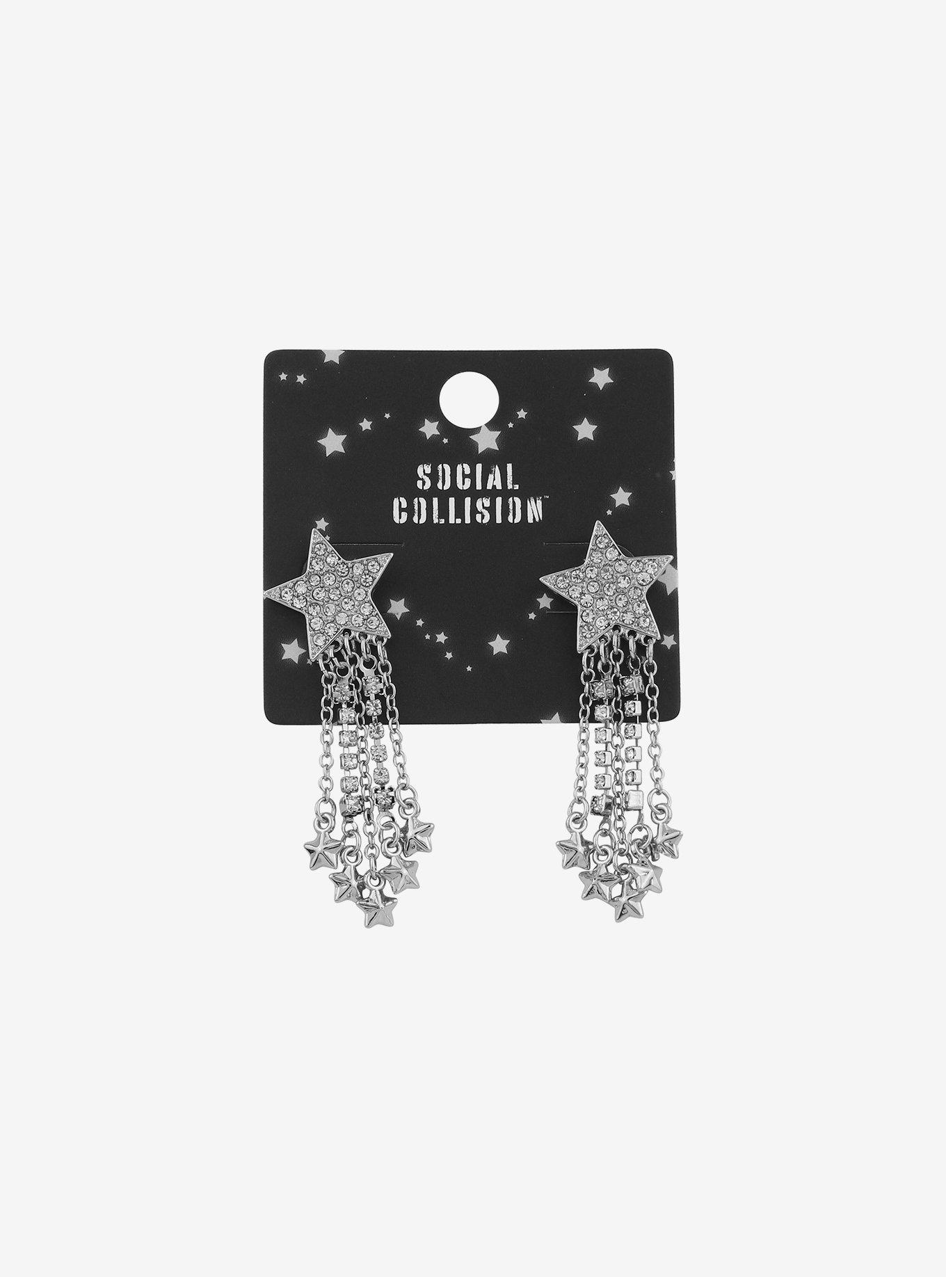 Social Collision Star Cluster Bling Earrings | Hot Topic