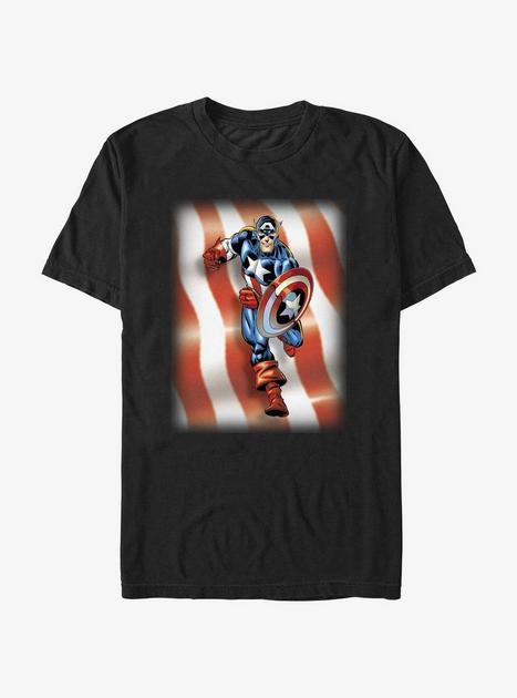 Marvel Captain America Freedom Run T-Shirt - BLACK | Hot Topic
