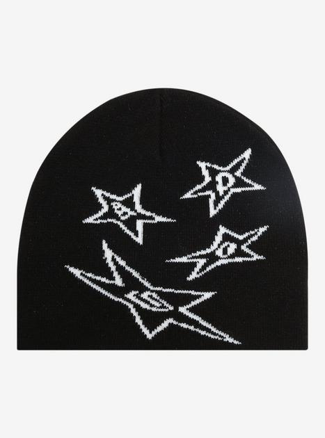 Black & White Abstract Star Beanie | Hot Topic