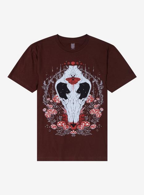 Animal Skull & Mushrooms Brown T-Shirt By Cells Dividing | Hot Topic