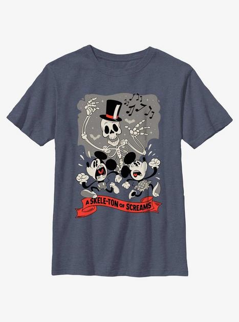 Disney Mickey Mouse A Skele-Ton of Screams Youth T-Shirt - BLUE | BoxLunch