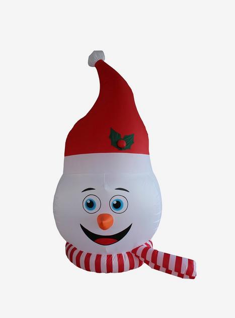 Snowman Head with Shimmer Light Inflatable Decor | BoxLunch