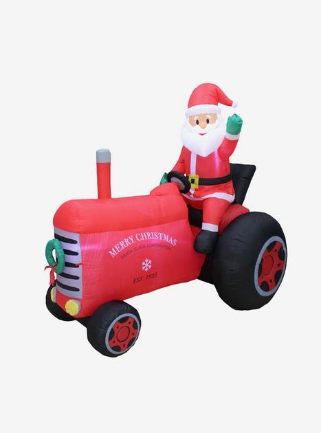 Santa on Vintage Tractor Inflatable Decor | BoxLunch