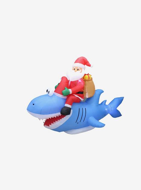 Santa Riding Shark Inflatable Decor | Hot Topic
