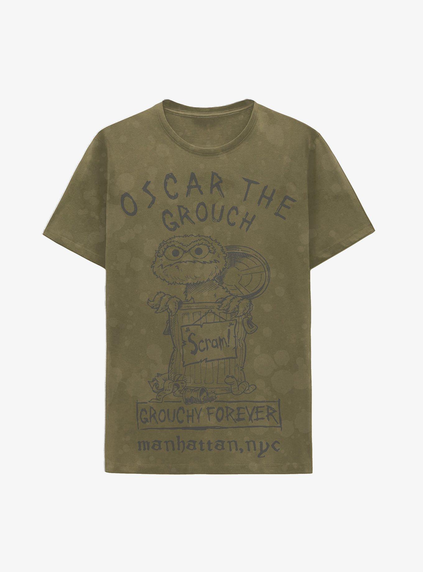 Hot Topic Sesame Street Oscar The Grouch Boyfriend Fit Girls T-Shirt ...