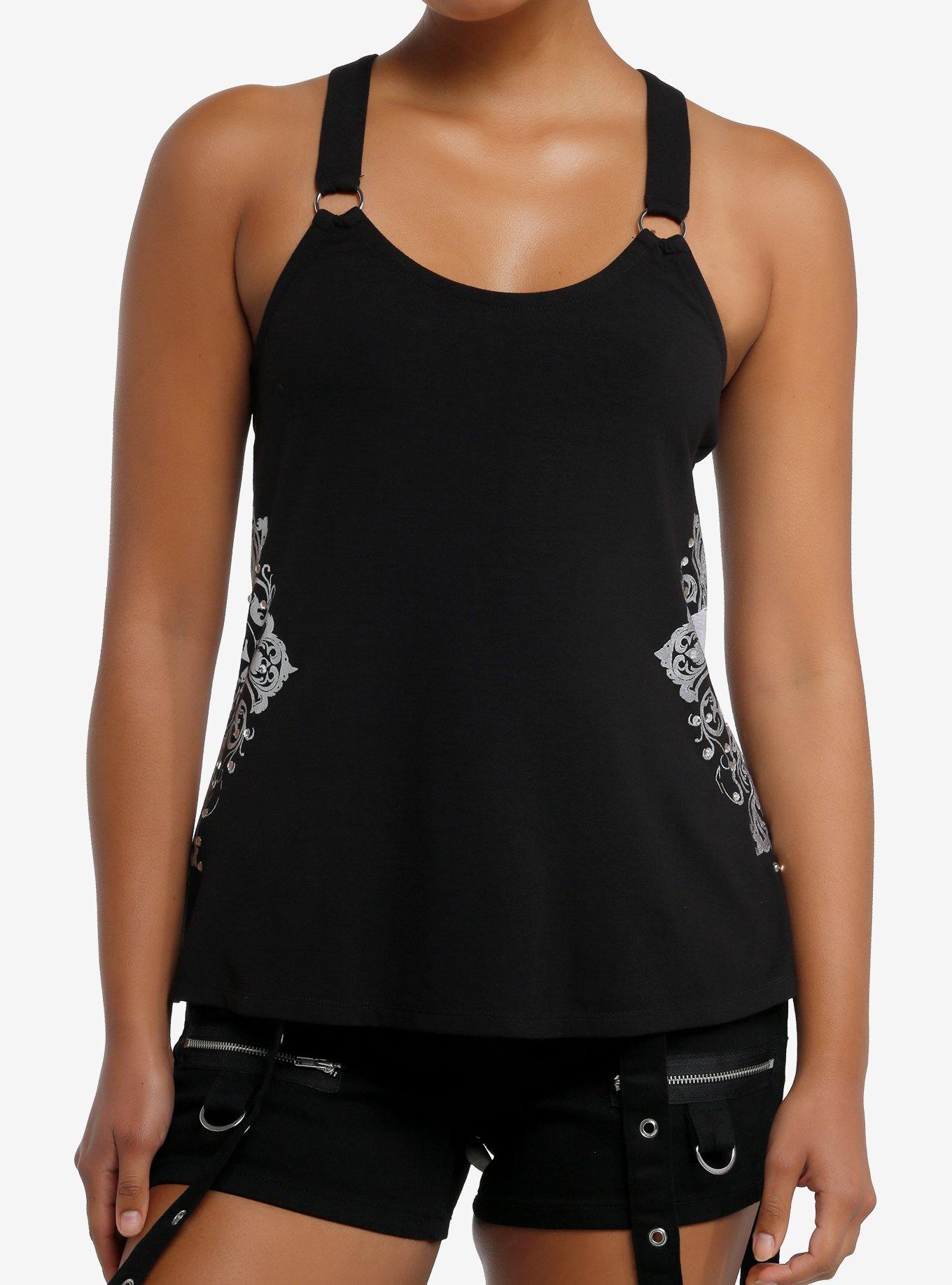 Social Collision Skull Cross O Ring Girls Tank Top Hot Topic