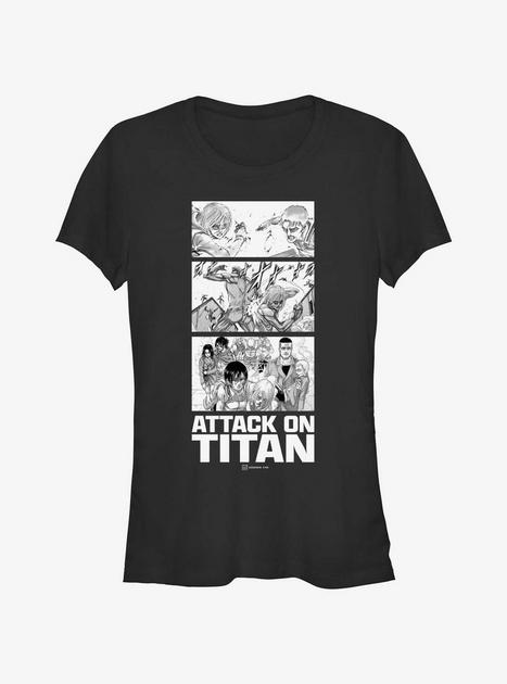 Attack on Titan Annie vs Reiner Panels Girls T-Shirt - BLACK | Hot Topic