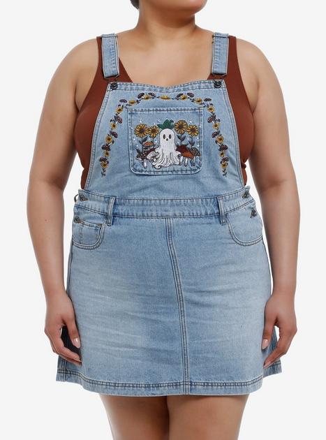 Thorn And Fable Mushroom Ghost Floral Denim Skirtall Plus Size Hot Topic
