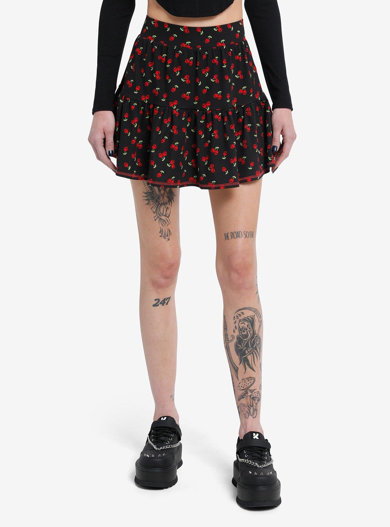 Social Collision Skull Cherry Active Skort | Hot Topic