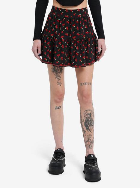 Social Collision Skull Cherry Active Skort | Hot Topic