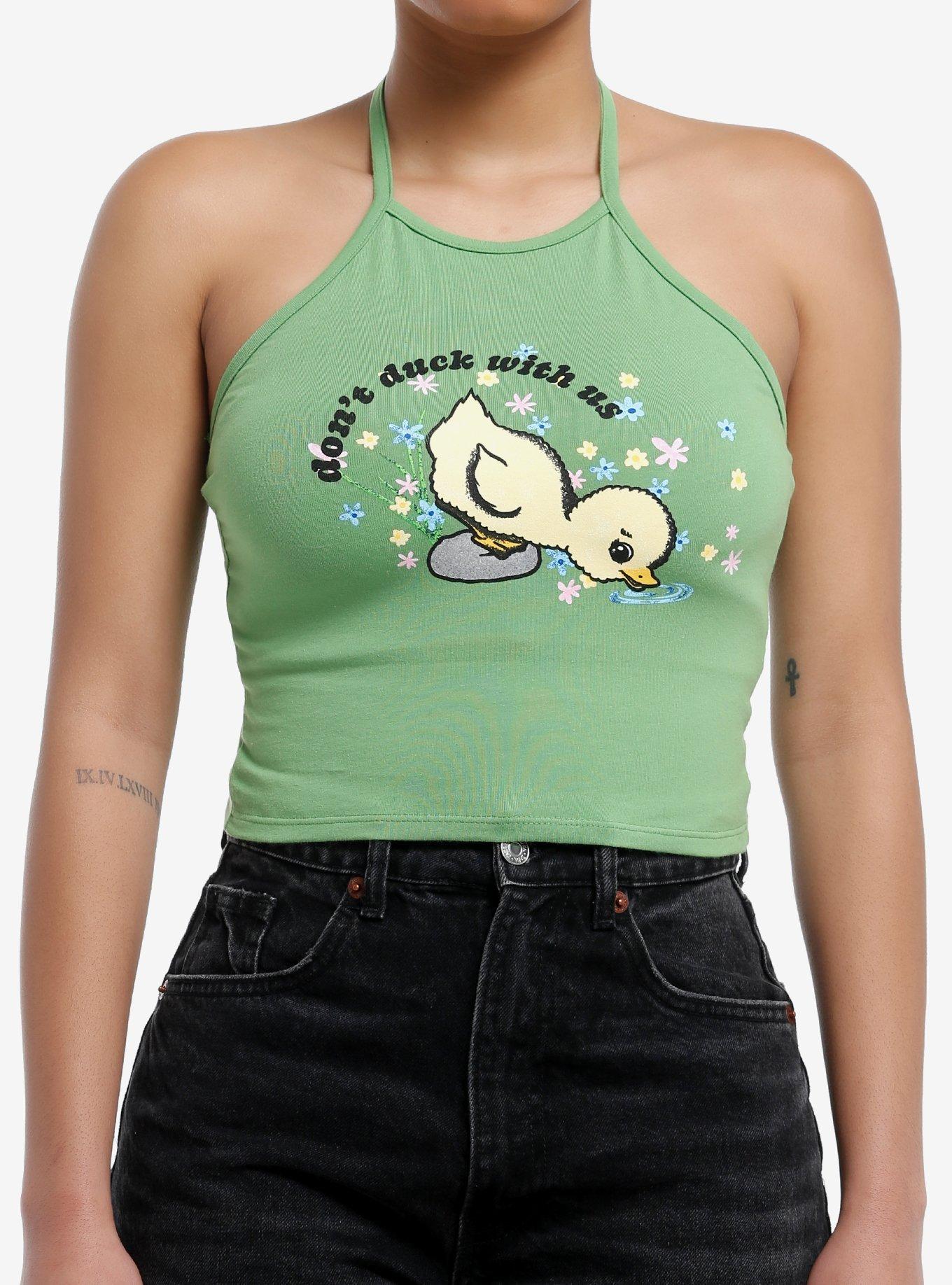 Sweet Society Don't Duck With Us Green Girls Halter Top | Hot Topic
