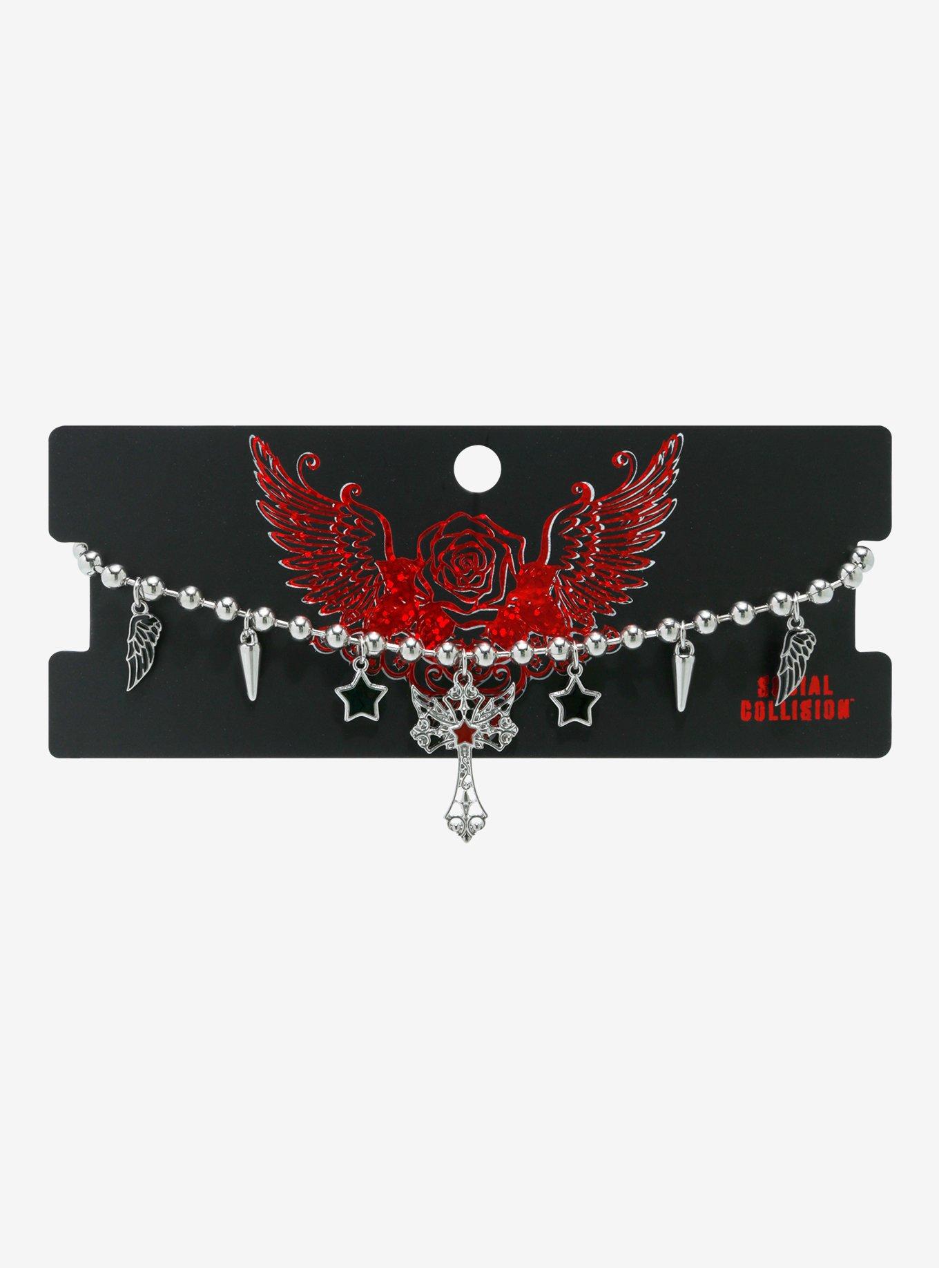 Social Collision Star Gothic Cross Ball Chain Choker | Hot Topic