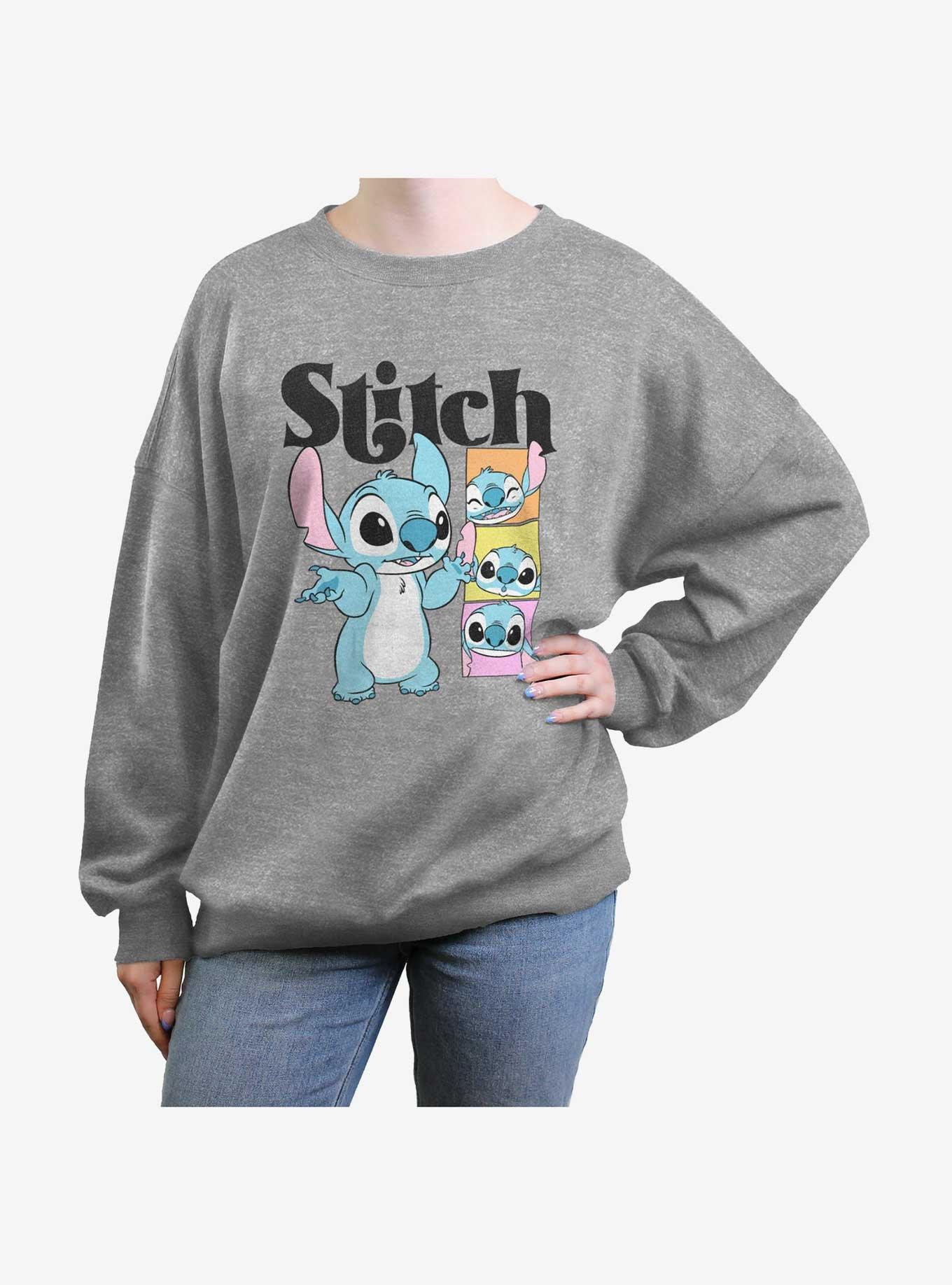 Disney Lilo & Stitch Stitch Poses Womens Oversized Sweatshirt - GREY ...