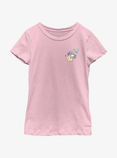 Pokemon Chibi Pikachu Grapes Youth Girls T-Shirt - PINK | BoxLunch