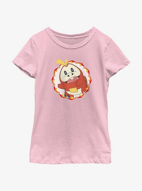 Pokemon Fuecoco Badge Youth Girls T-Shirt - PINK | BoxLunch