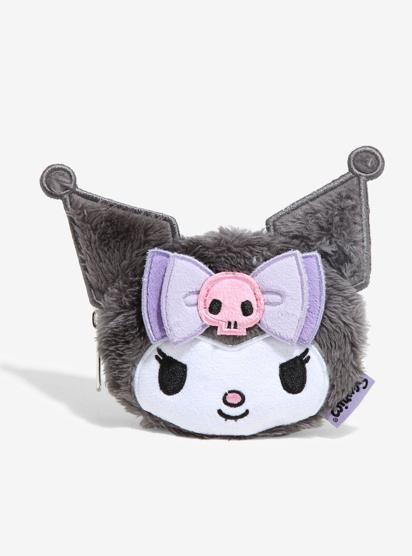 Loungefly Kuromi Face Fuzzy Figural Coin Purse | Hot Topic