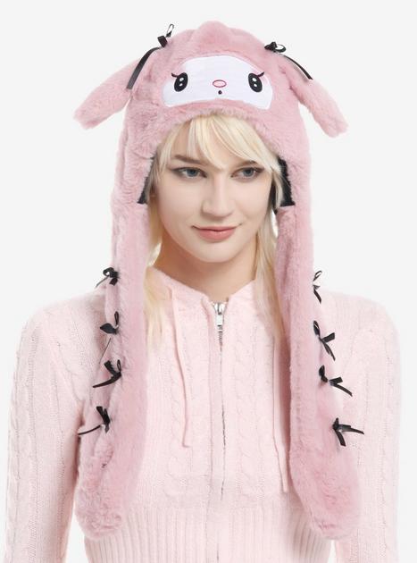 My Melody Fuzzy Tassel Beanie With Movable Ears | Hot Topic