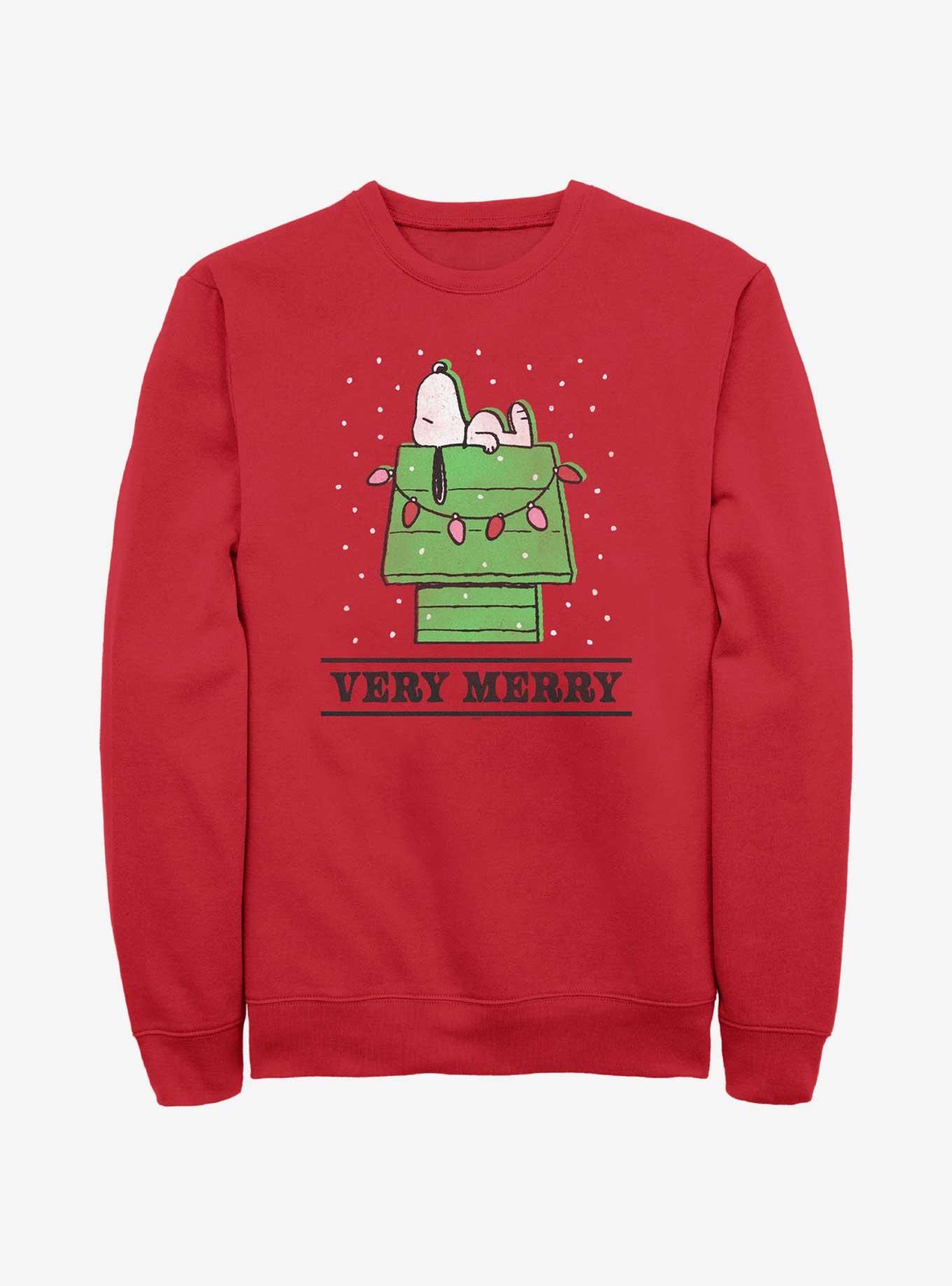 Peanuts Snoopy Very Merry Sweatshirt - RED | Hot Topic