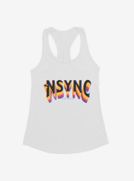 NSYNC Rainbow Fade Logo Womens Tank Top - WHITE | BoxLunch