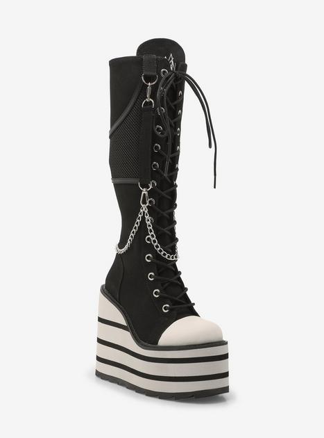 YRU Black Chain Detention Platform Boots | Hot Topic