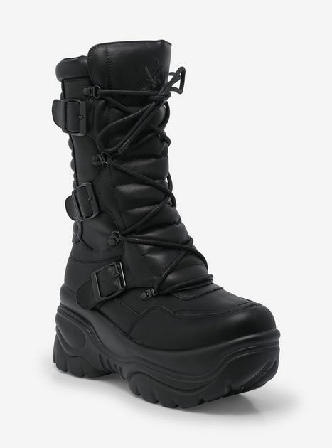 YRU Black Matrixx Moto Chunky Boots | Hot Topic