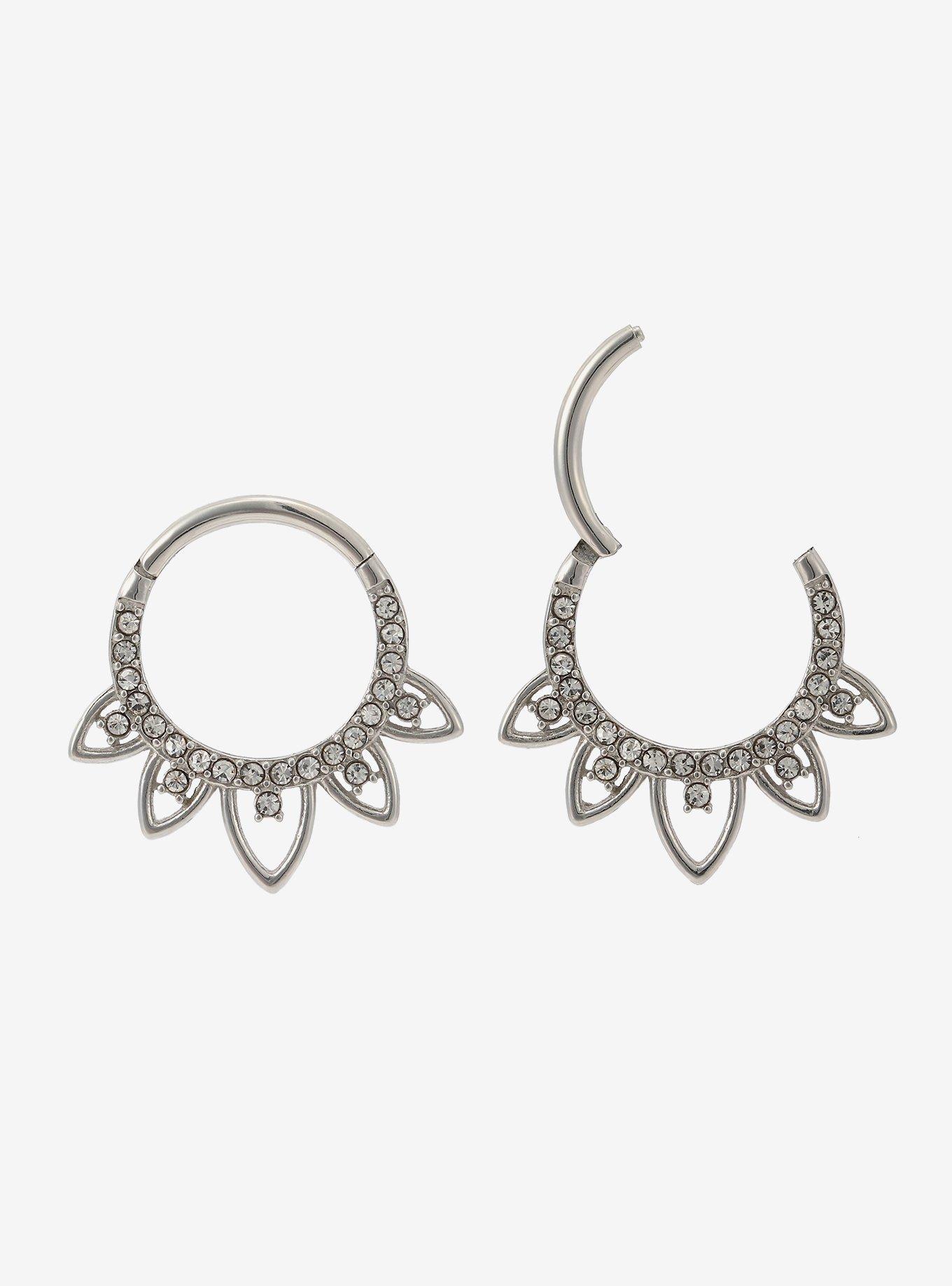 16G Steel Silver Boho Leaf Hinged Clicker 2 Pack | Hot Topic