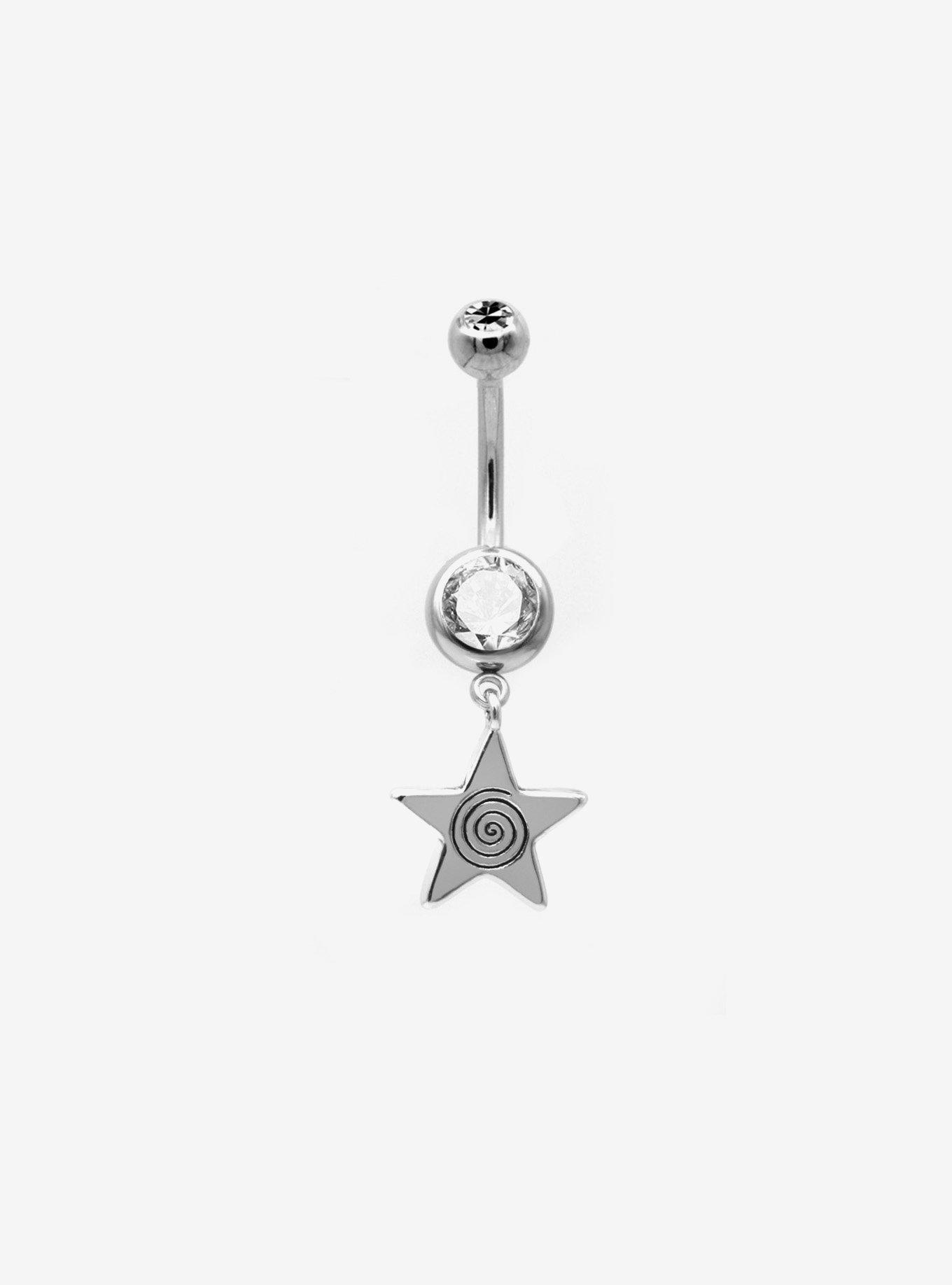 Hot Topic 14G Steel Star Swirl Navel Barbell | Hamilton Place