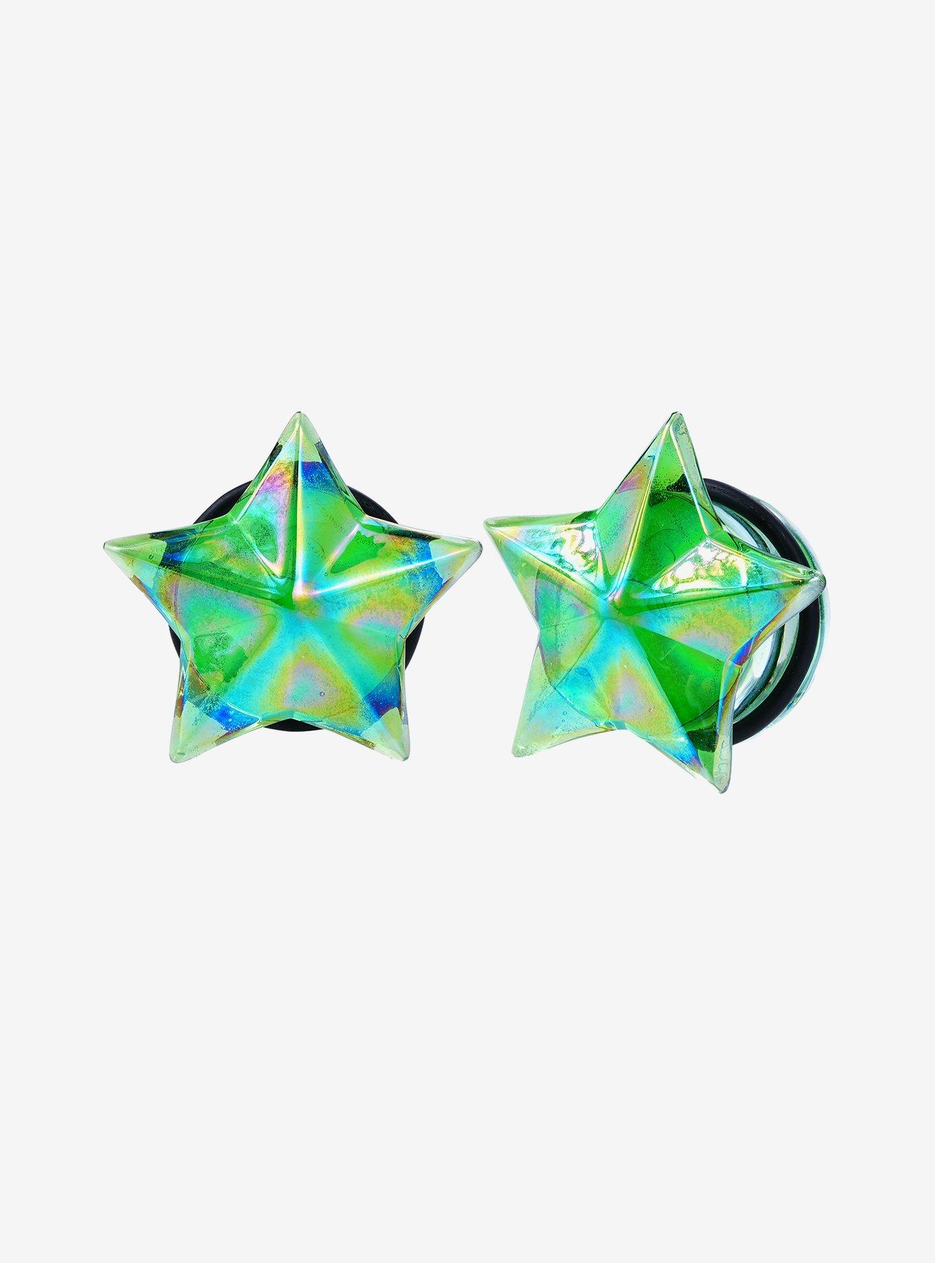 Glass Oil Slick Star Plug 2 Pack | Hot Topic