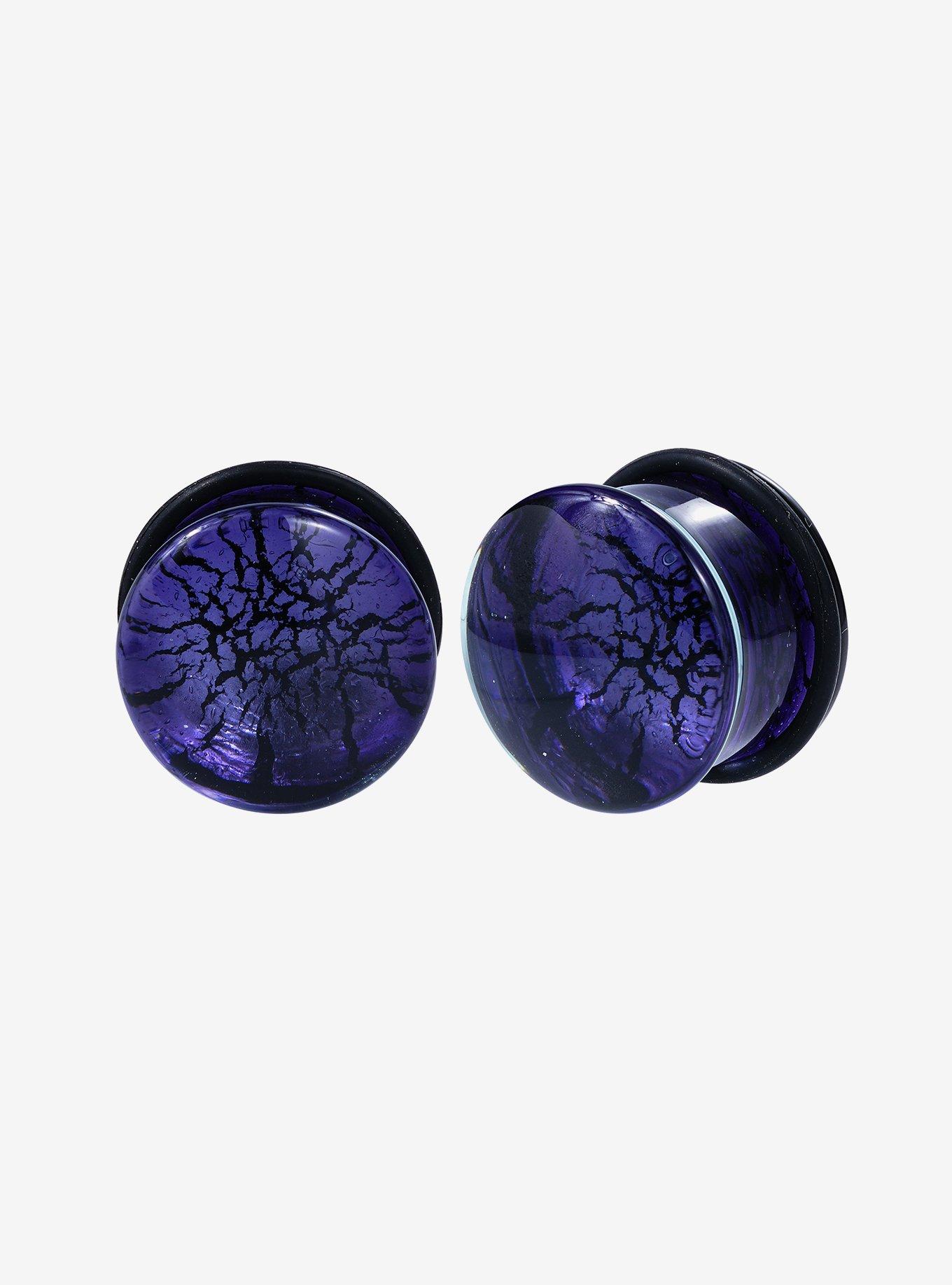 Glass Purple Crackle Plug 2 Pack | Hot Topic