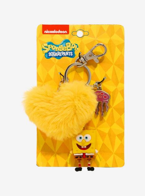 SpongeBob SquarePants Jelly Fish Fuzzy Heart Key Chain | Hot Topic
