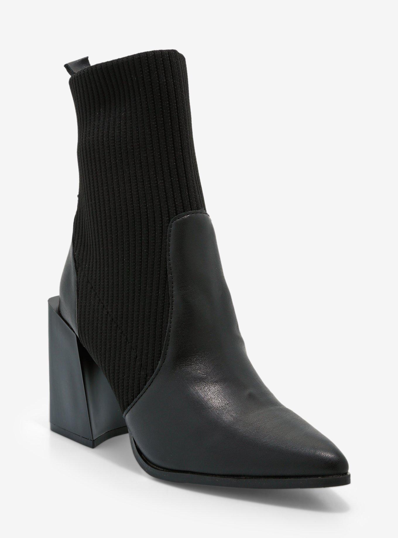 Yoki Black Ankle Sock Boots | Hot Topic
