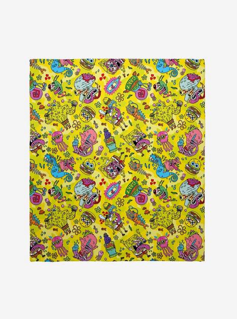 SpongeBob SquarePants Freakout Throw Blanket - WHITE | Hot Topic