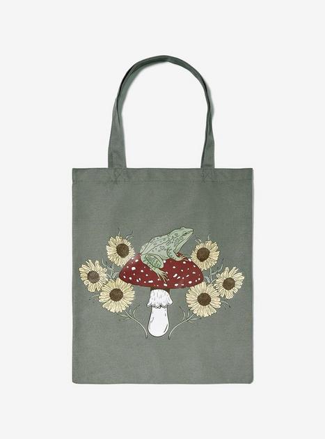 Frog Sunflower Mushroom Green Tote Bag | Hot Topic