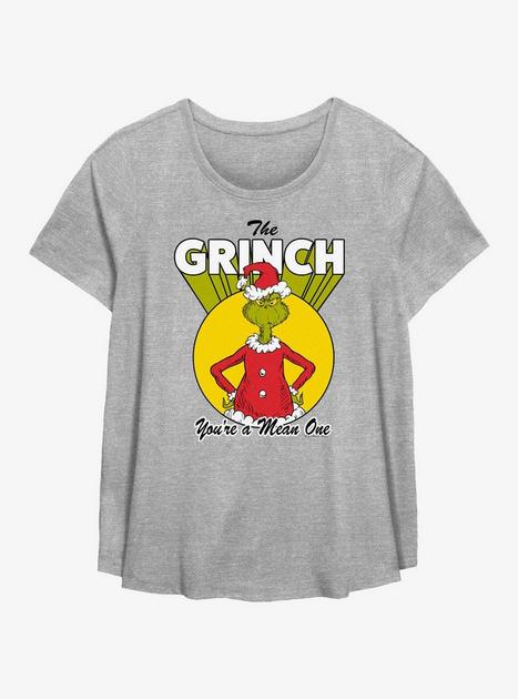 Dr. Seuss How The Grinch Stole Christmas Retro Womens T-Shirt Plus Size ...