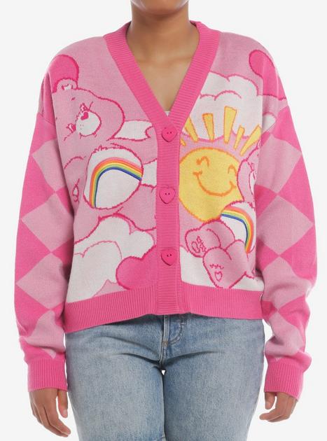 Care Bears Pink Knit Girls Cardigan | Hot Topic