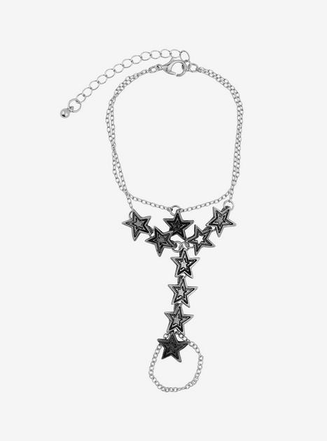 Social Collision Cluster Star Chain Hand Ring Bracelet | Hot Topic