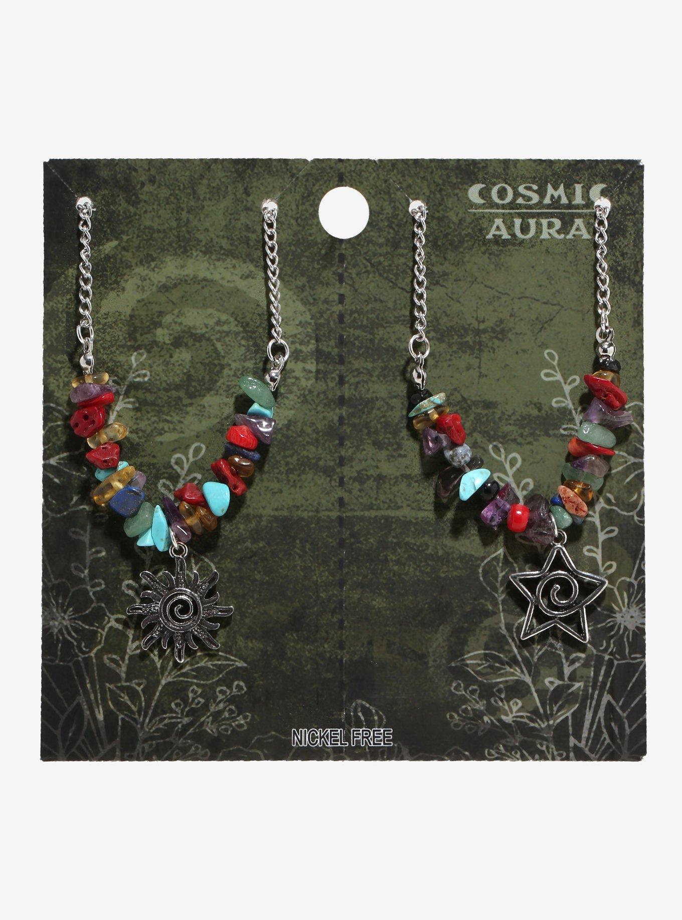 Cosmic Aura Swirl Sun And Star Best Friend Necklace Set Hot Topic