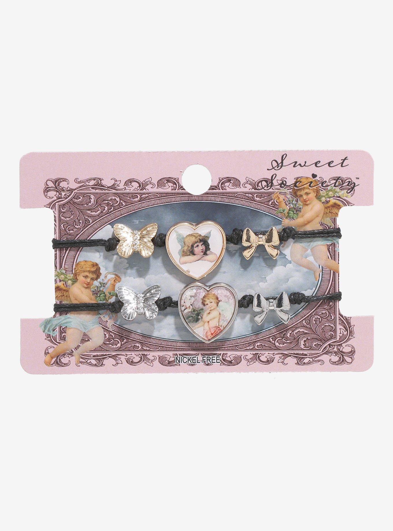 Sweet Society Cherub Heart Best Friend Cord Bracelet Set | Hot Topic