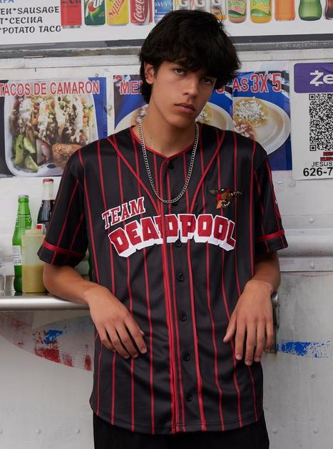 Our Universe Marvel Deadpool & Wolverine Deadpool Baseball Jersey | Hot ...