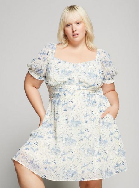 Harry Potter Hogwarts Owl Allover Print Plus Size Dress Boxlunch