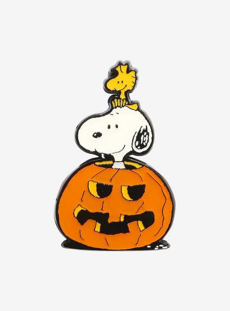Loungefly Peanuts Snoopy & Woodstock Pumpkin Enamel Pin | Hot Topic