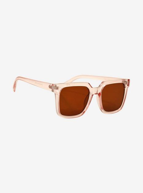 Translucent Pink Square Sunglasses | Hot Topic