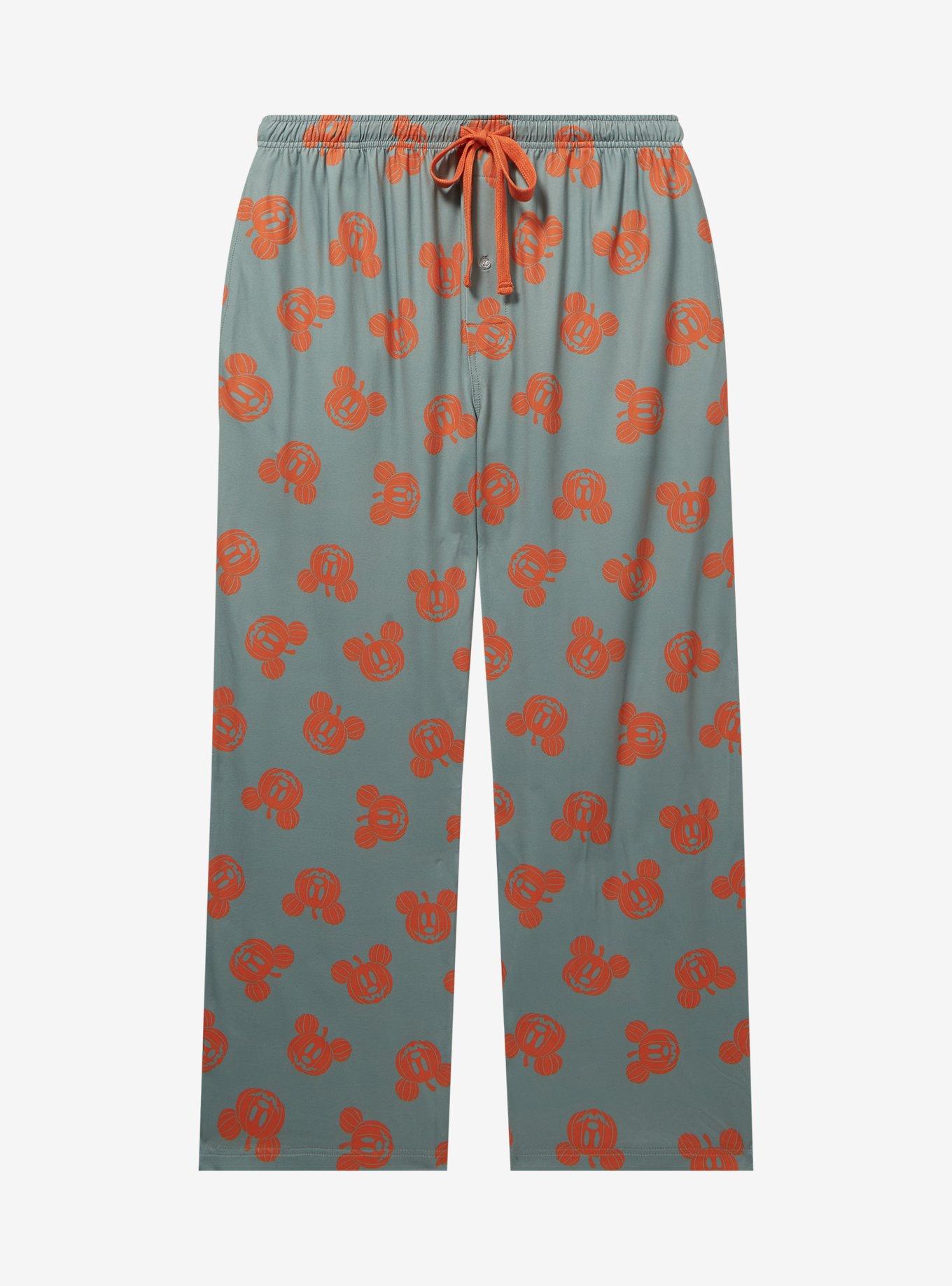 Disney Mickey Mouse Pumpkin Allover Print Womens Plus Size Sleep Pants