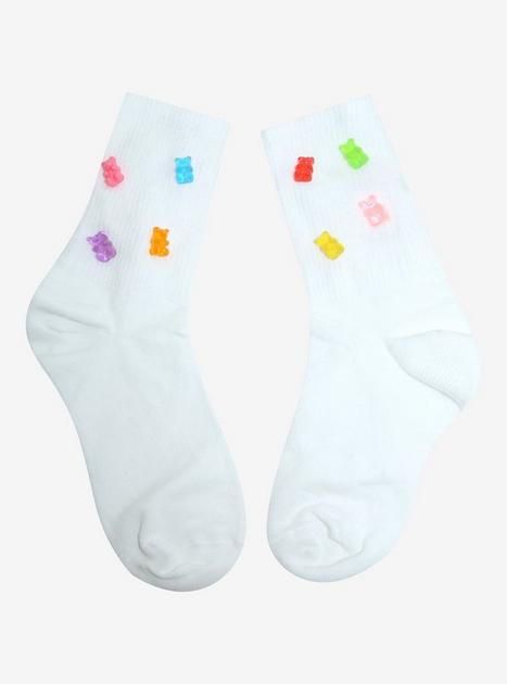 Rainbow Candy Bear Crew Socks | Hot Topic