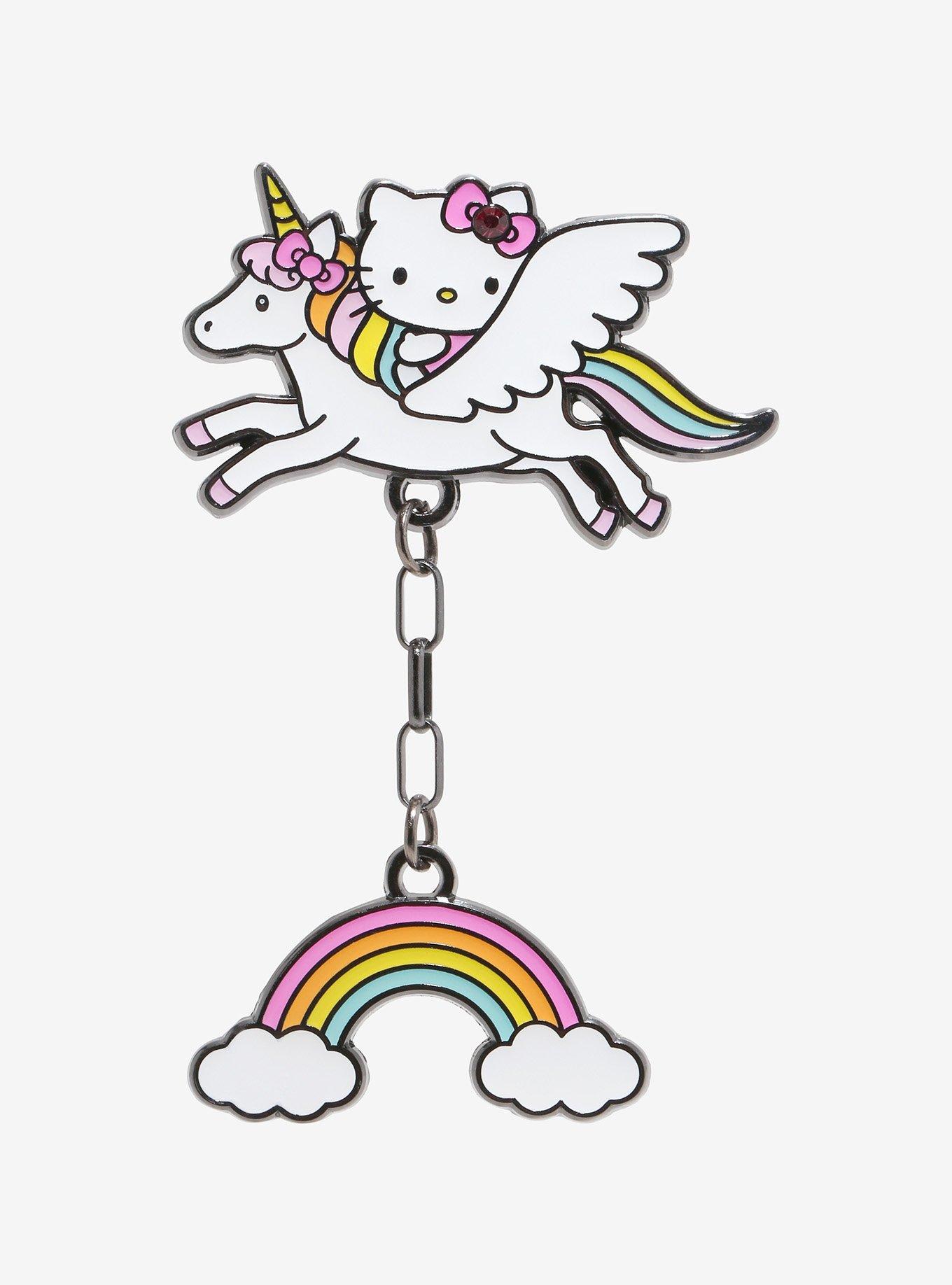 Loungefly Hello Kitty Rainbow Unicorn Enamel Pin | Hot Topic