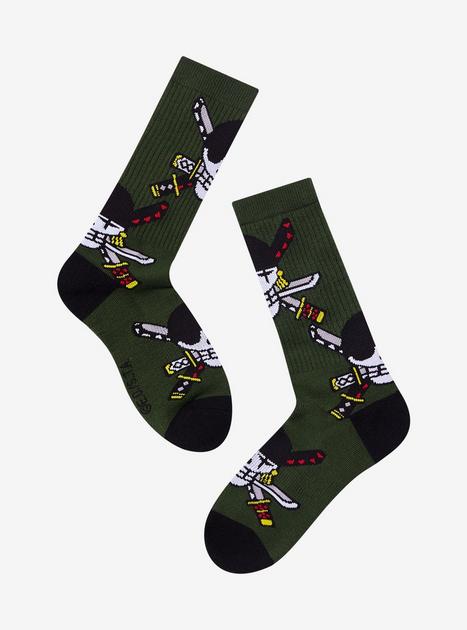 One Piece Roronoa Zoro Allover Print Crew Socks -- BoxLunch Exclusive ...