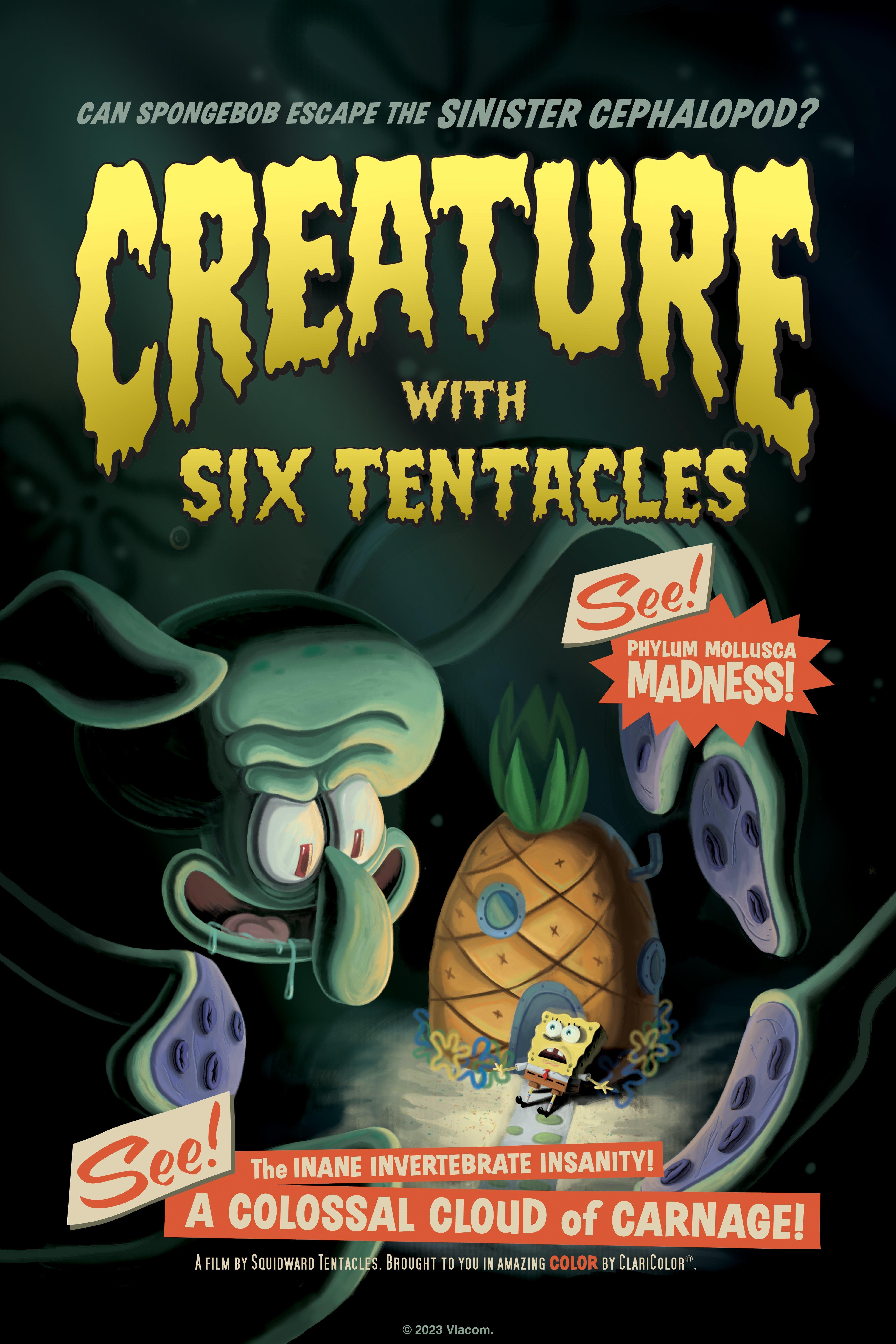 SpongeBob SquarePants Creature With Six Tentacles Poster - WHITE | BoxLunch