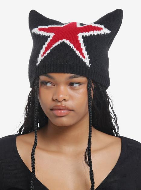 Red Star Ear Beanie | Hot Topic