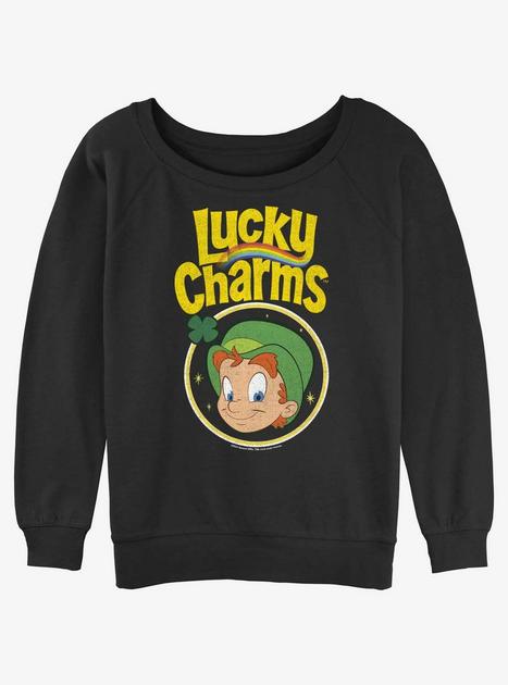 Lucky Charms Lucky Leprechaun Girls Slouchy Sweatshirt - BLACK | Hot Topic